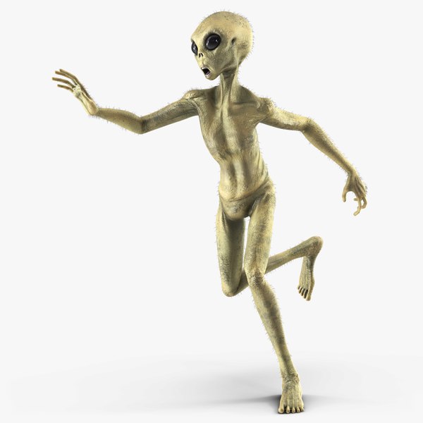 Humanoid Alien Running Pose Fur model - TurboSquid 1871194