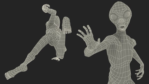 Humanoid Alien Running Pose Fur model - TurboSquid 1871194