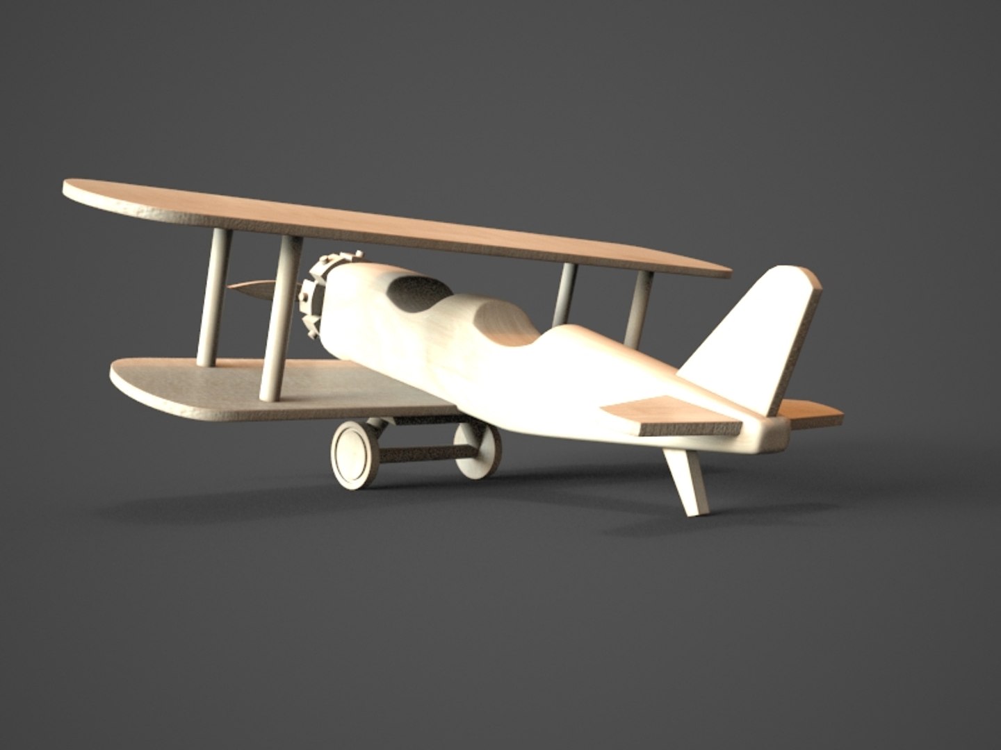 3d Model Wooden Biplane Toy