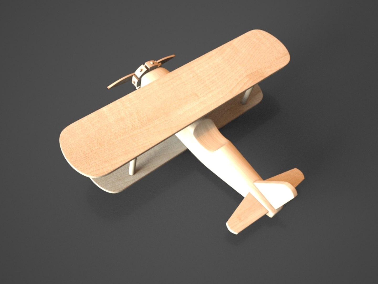 3d Model Wooden Biplane Toy