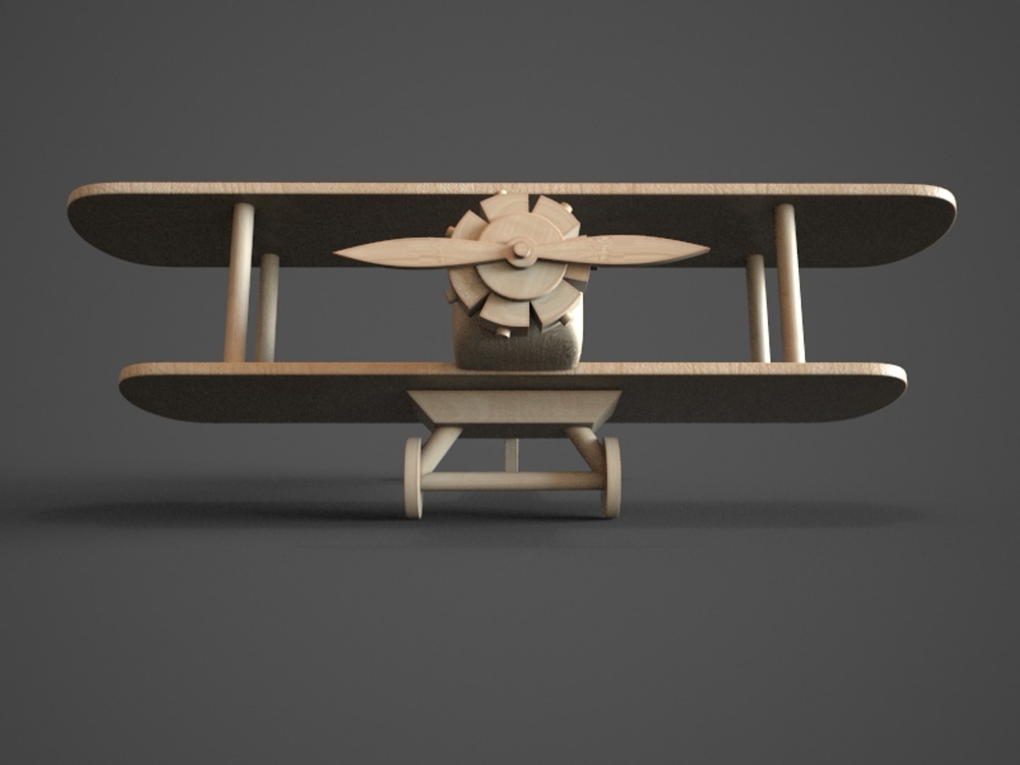 3d Model Wooden Biplane Toy