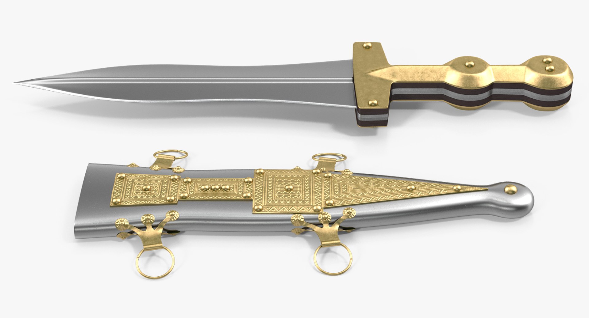 roman pugio dagger sheath 3d model