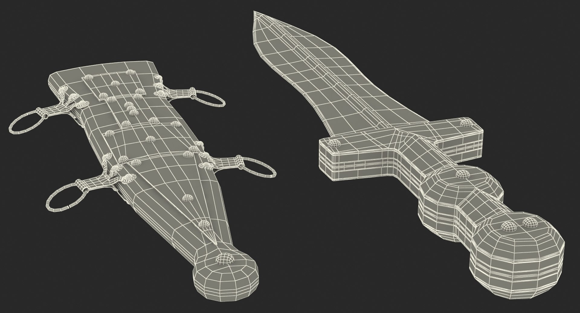 roman pugio dagger sheath 3d model