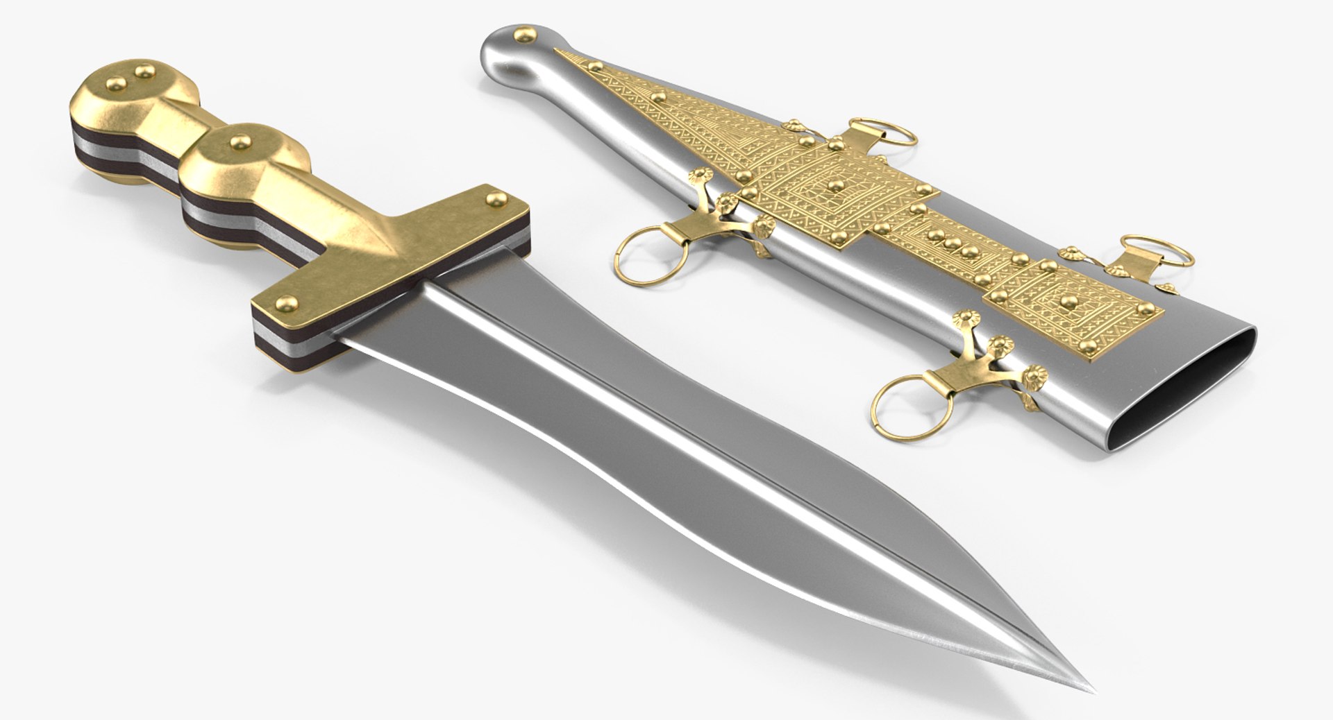 roman pugio dagger sheath 3d model