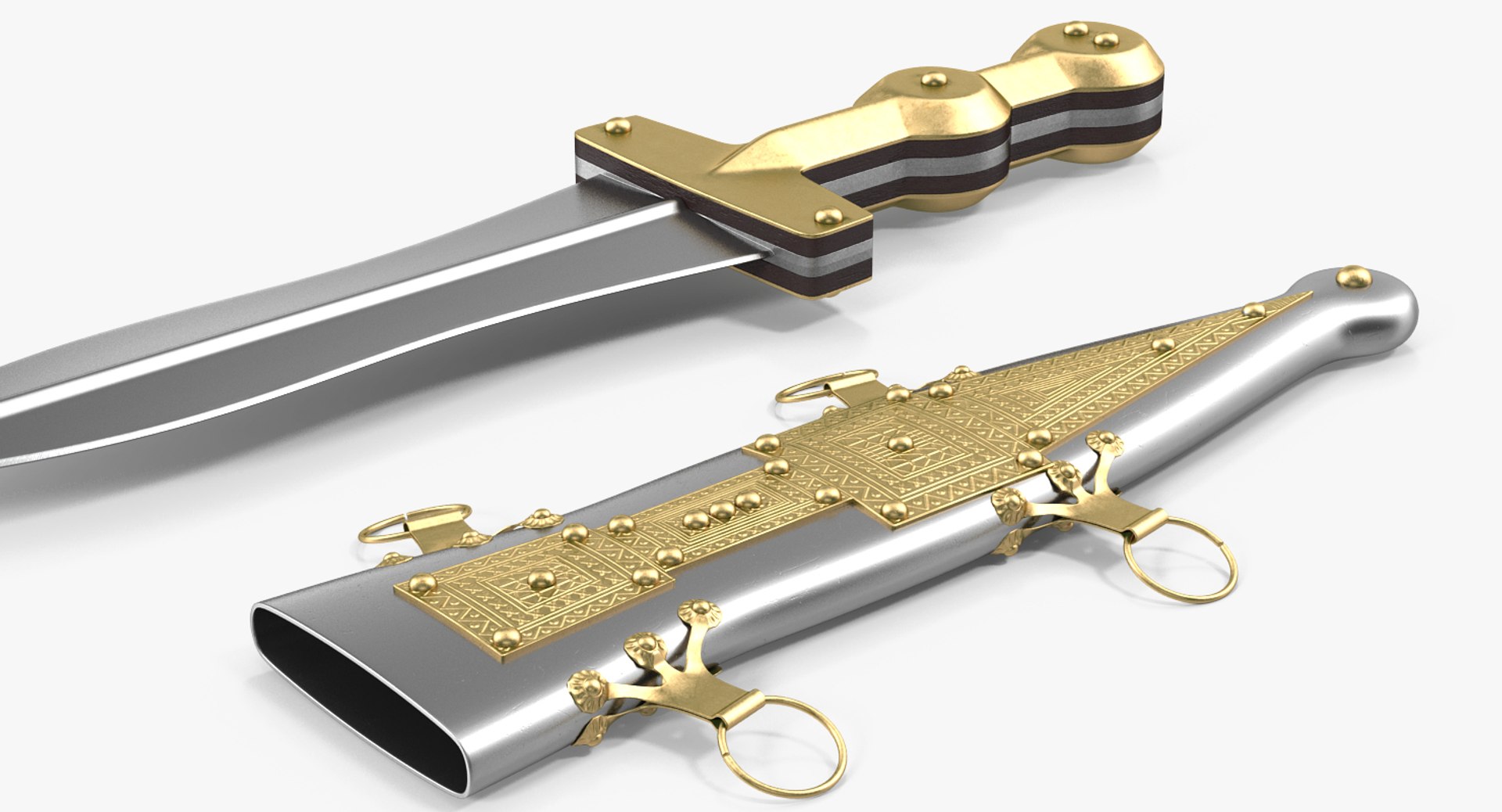 roman pugio dagger sheath 3d model