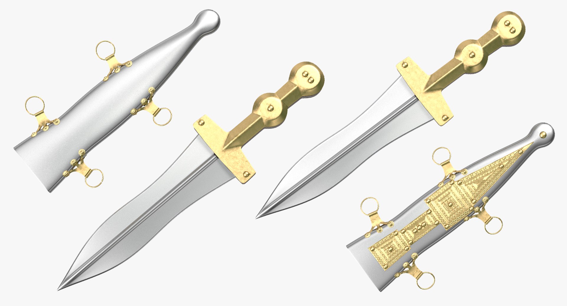 roman pugio dagger sheath 3d model