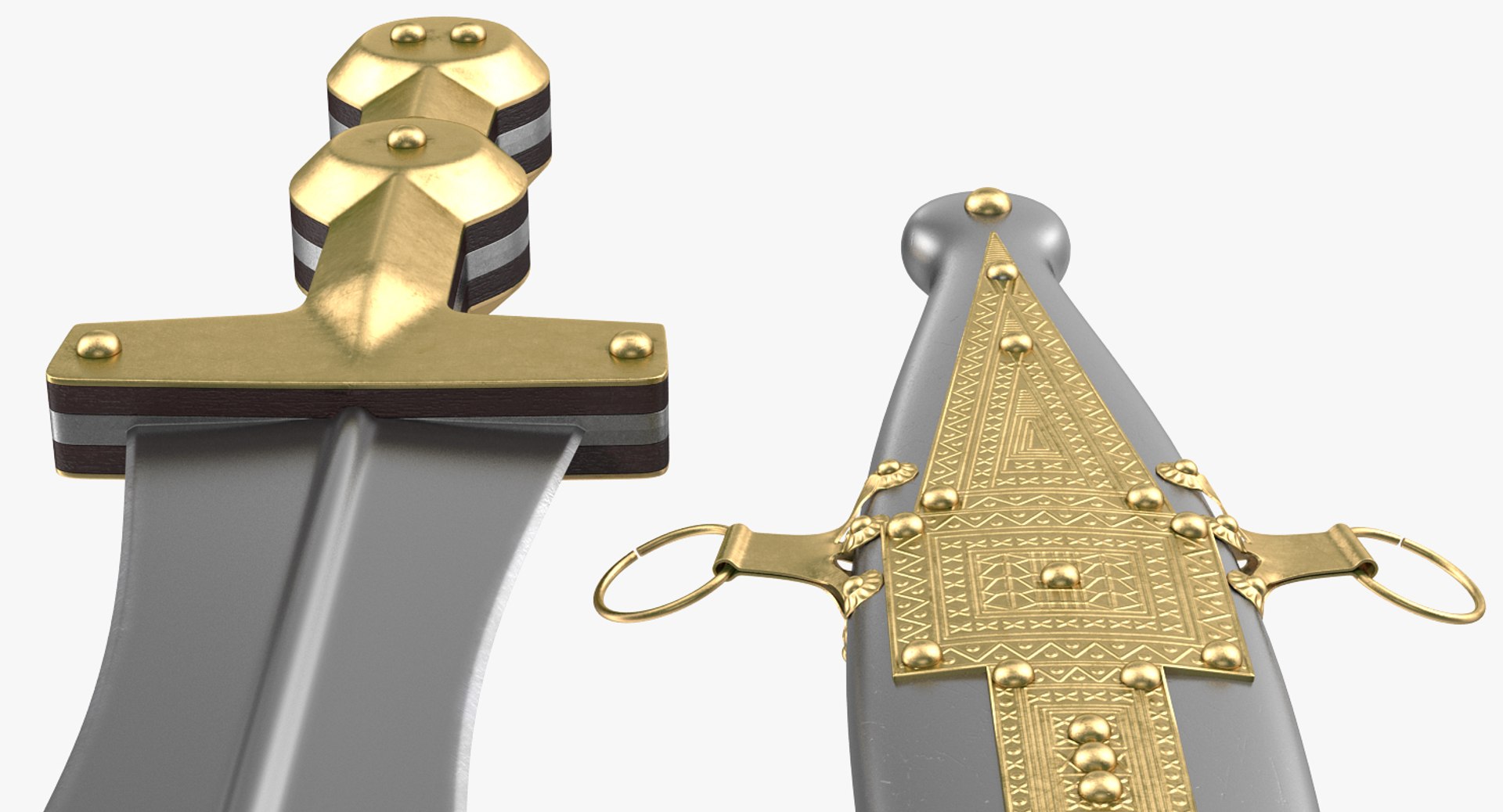 roman pugio dagger sheath 3d model