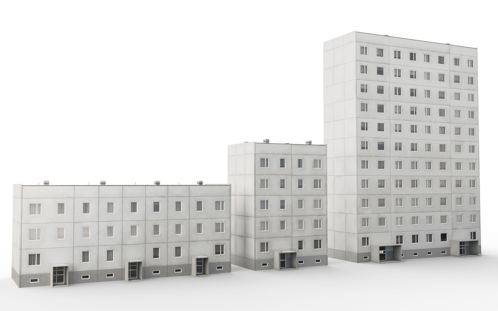 Suburbs Buildings Set 3D Model - TurboSquid 1730468