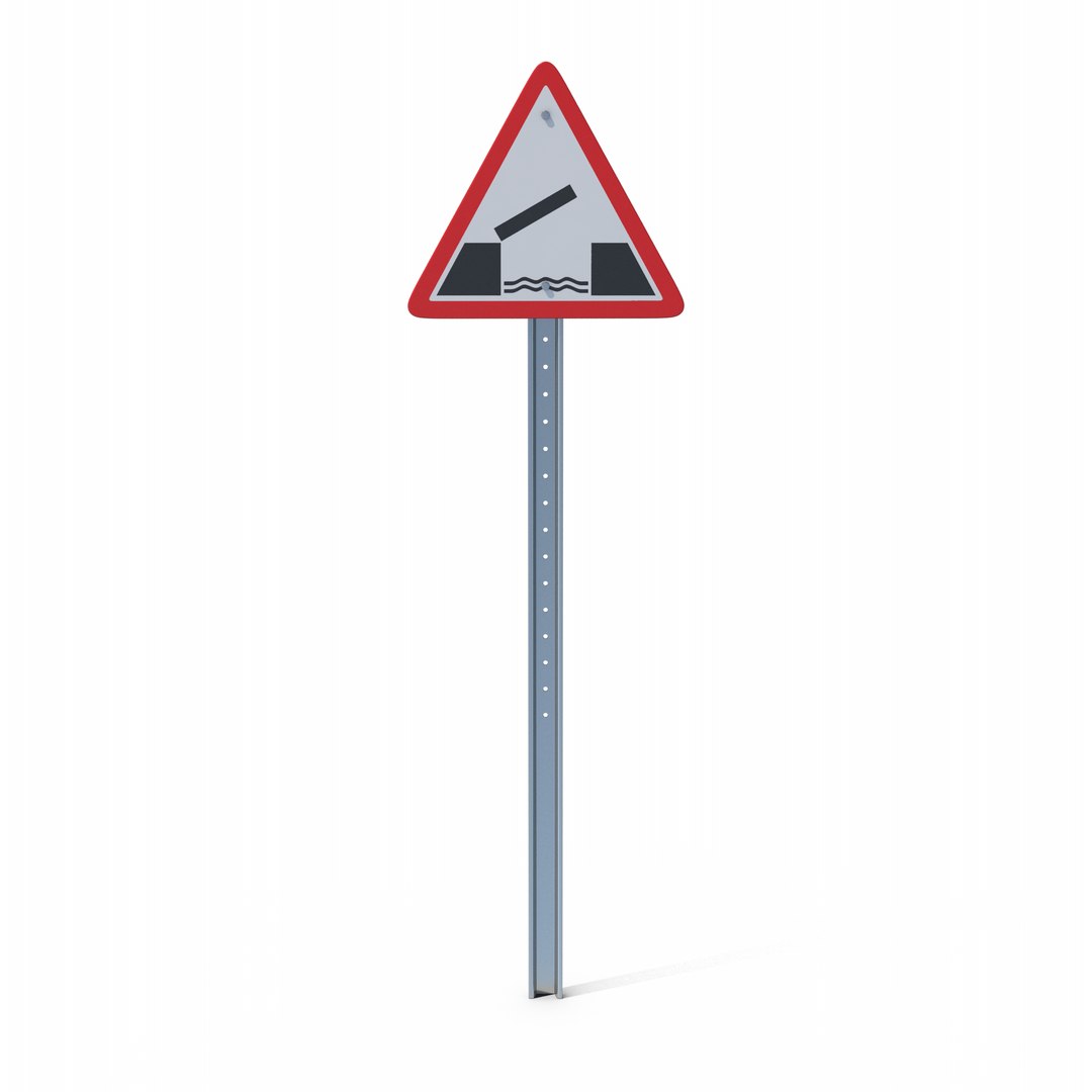 3D Model Road Sign Opening Bridge - TurboSquid 2106631