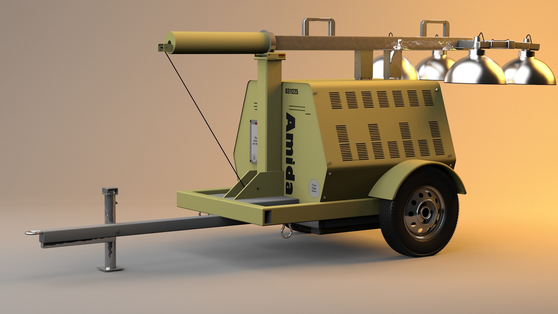 Amida Light Tower Generator 3D - TurboSquid 1366516