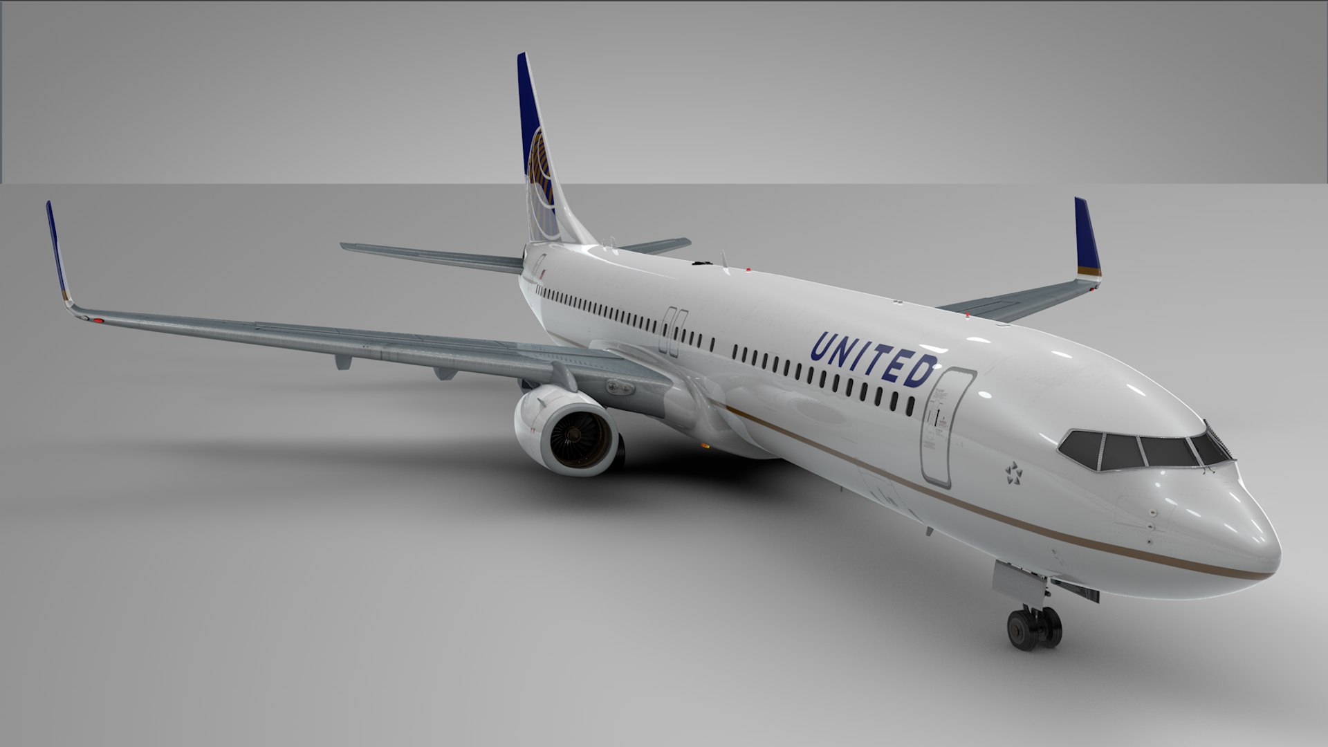3D United Airlines Boeing 737-800 Model - TurboSquid 1473658