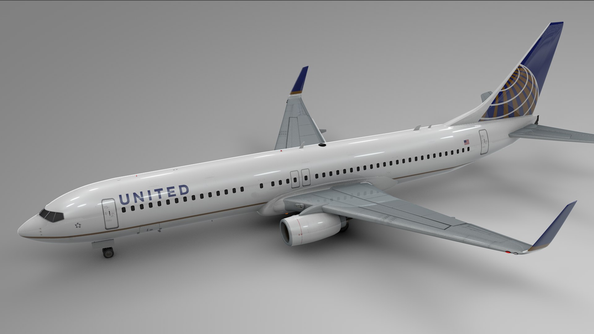3D United Airlines Boeing 737-800 Model - TurboSquid 1473658