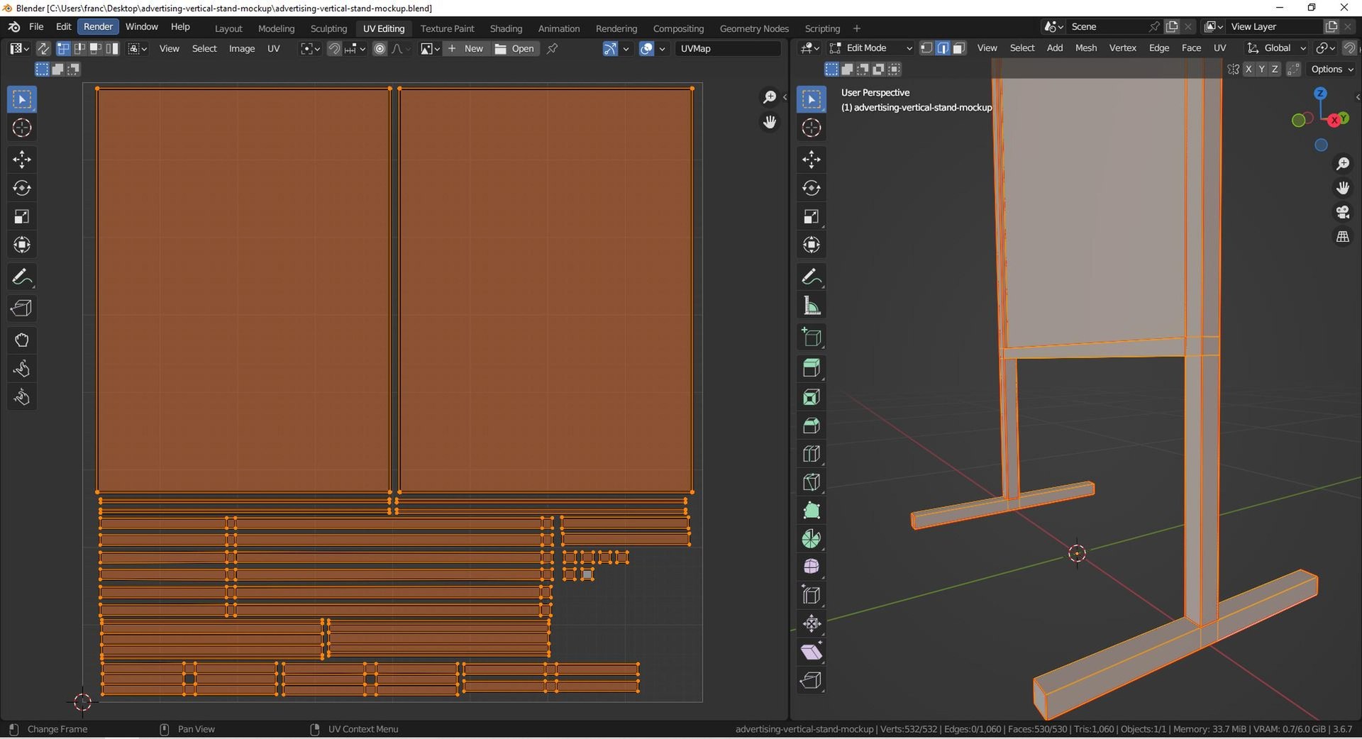 3D Advertising Vertical Stand Mockup Model - TurboSquid 2194118