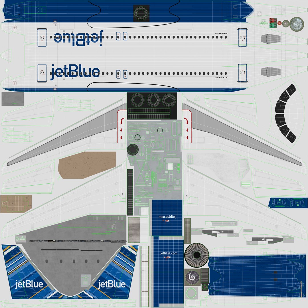 3d Max Airbus A320 Jetblue