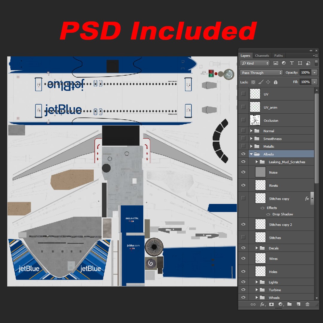 3d Max Airbus A320 Jetblue