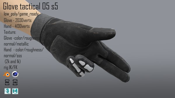 3D FPS hand glove tactical 05 s5 - TurboSquid 1827843