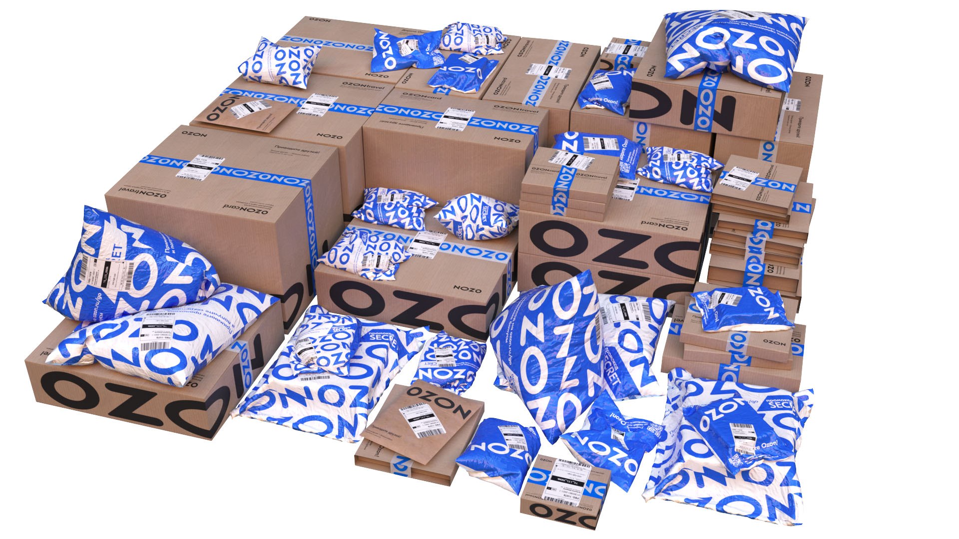 3D Ozon Parcels - TurboSquid 1721393