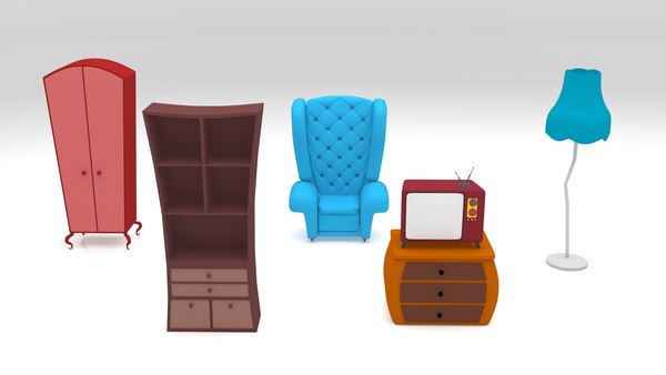 modelo 3d Muebles de dibujos animados 01 - TurboSquid 2009686
