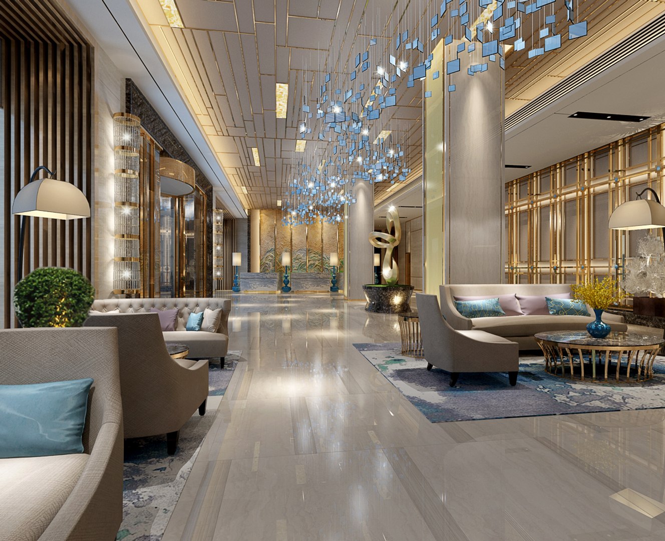 3D Lobby Interiors Model - TurboSquid 1644814