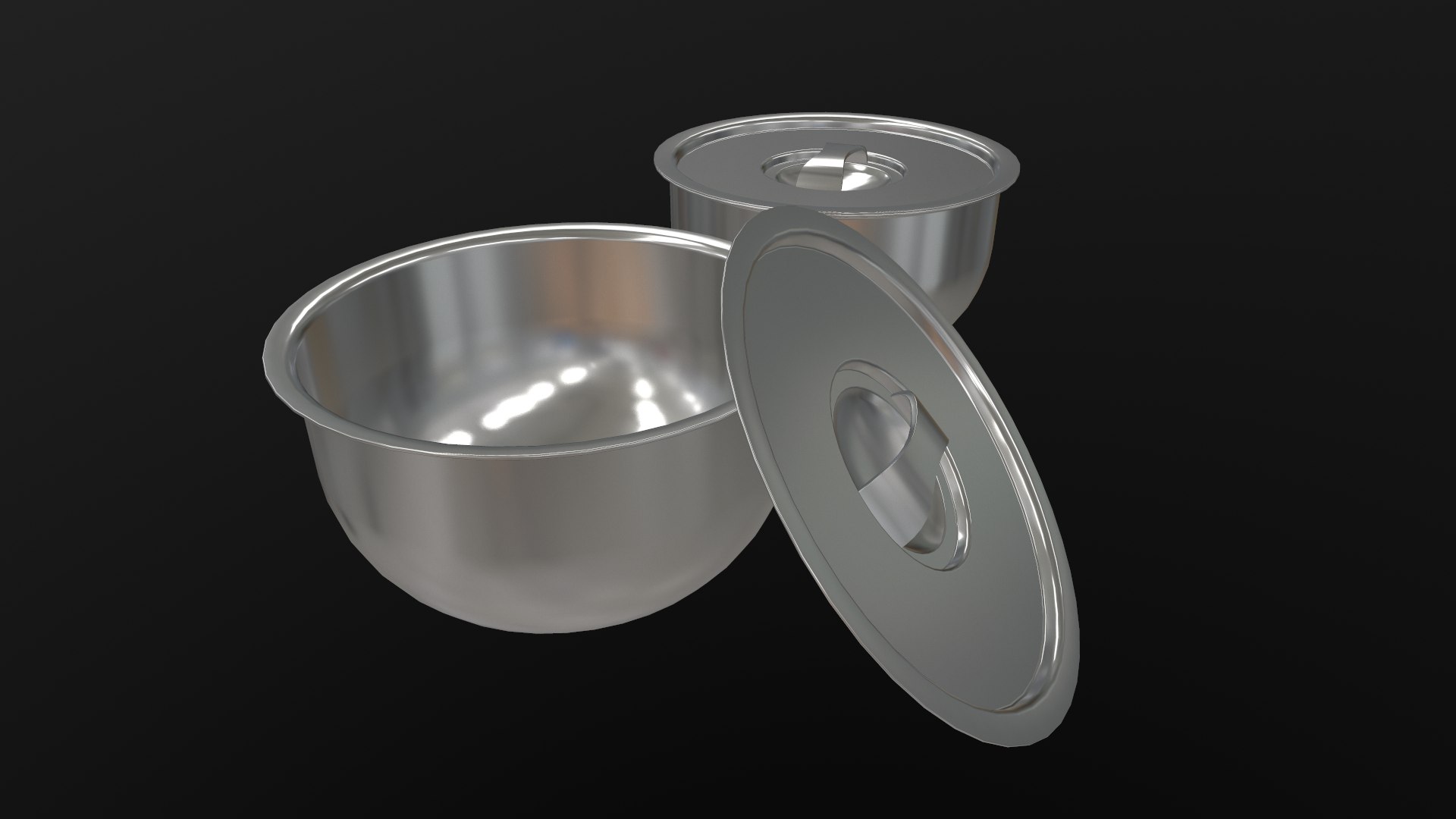 3D Model Steel Bowl AR VR PBR Lowpoly With Game Ready - TurboSquid 2072794