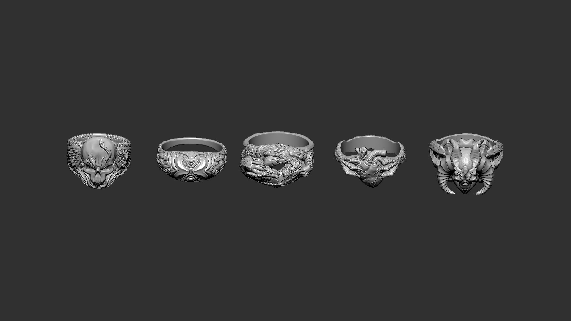 Dark Fantasy Ring Sculpt Pack 3D - TurboSquid 2512757