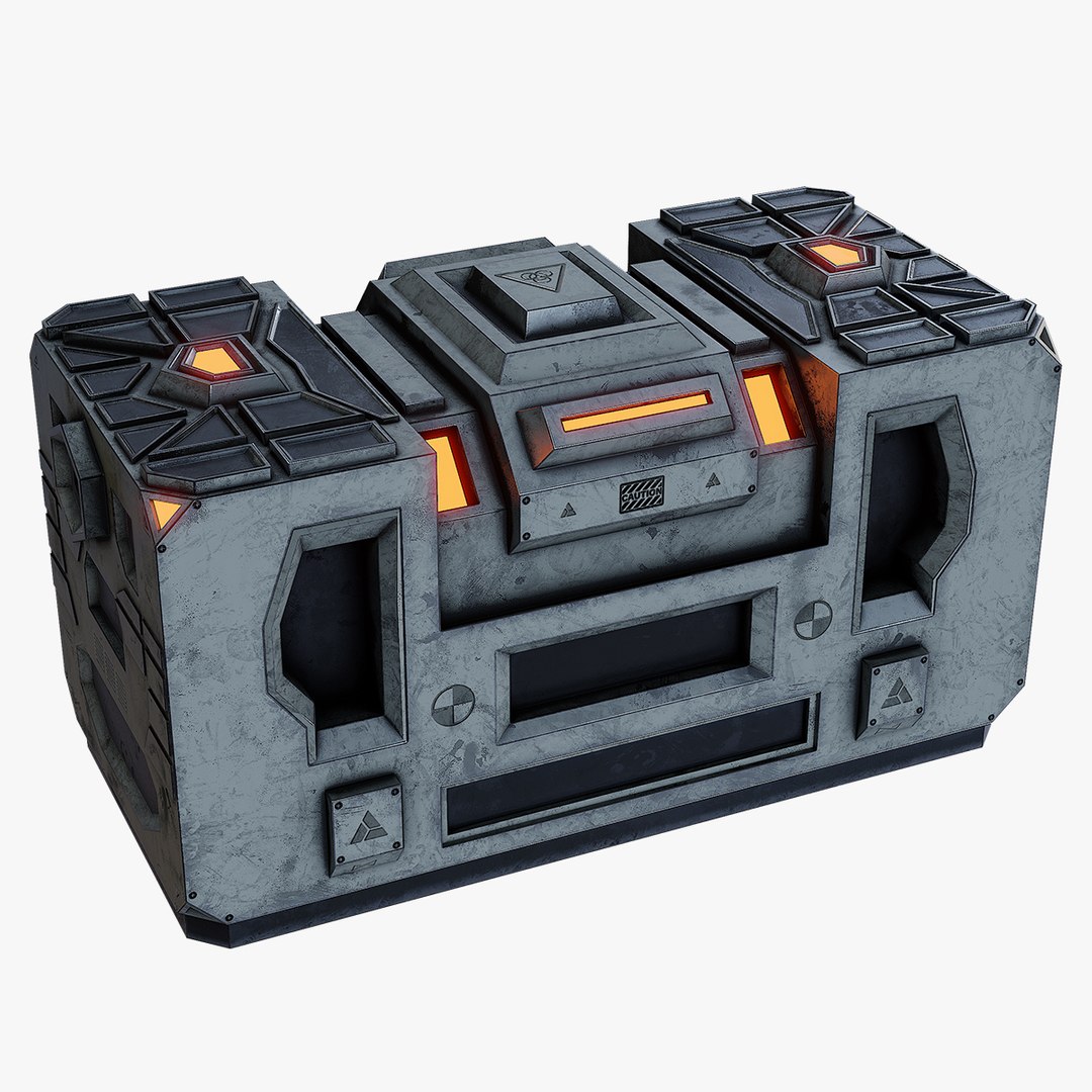 3D Sci-Fi Military Ammunition Box Crate - Game Ready Low Poly Asset ...