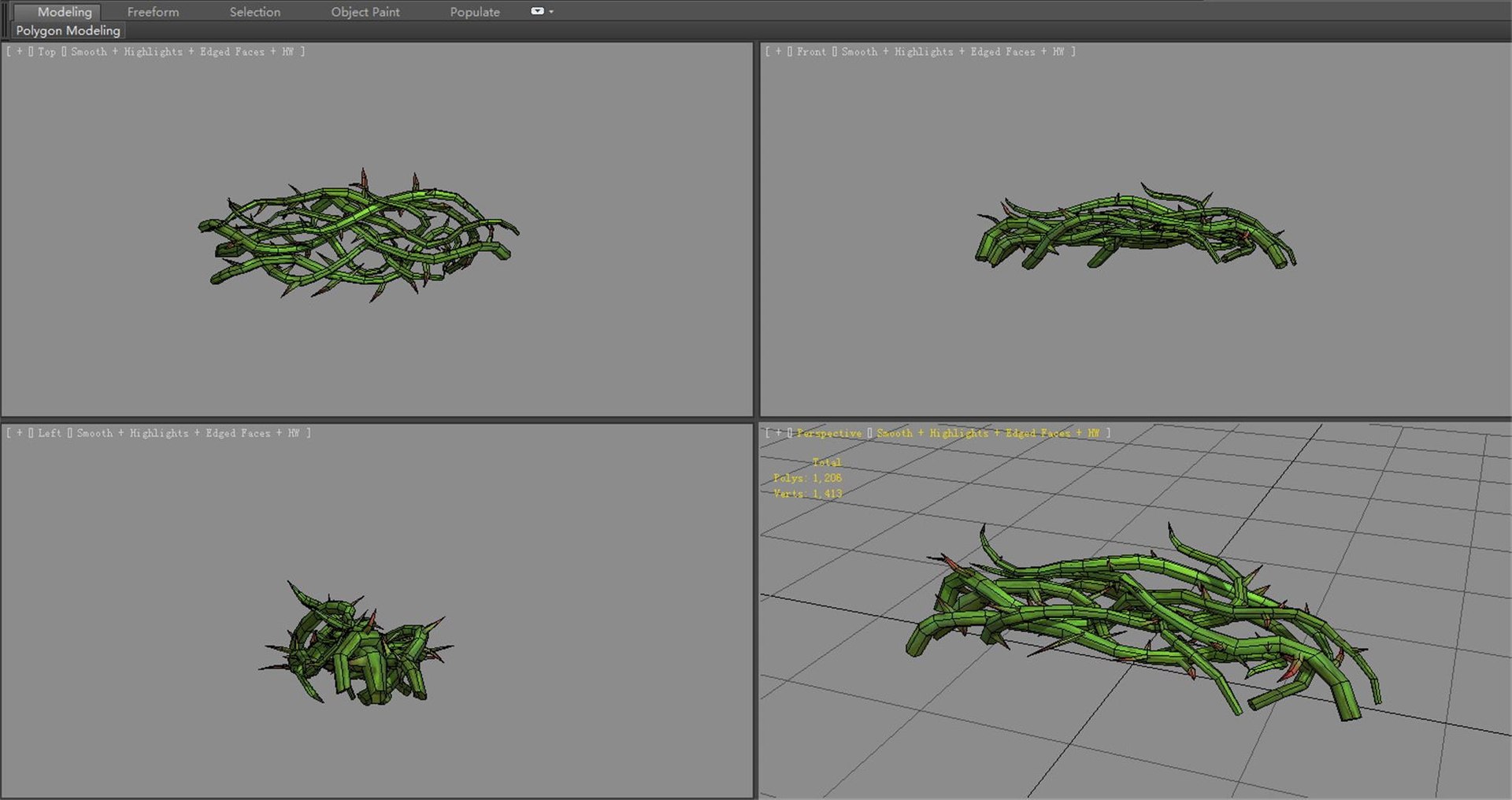 Cartoon Thorns Bushes - Thorny Plants 3D Model - TurboSquid 2259597