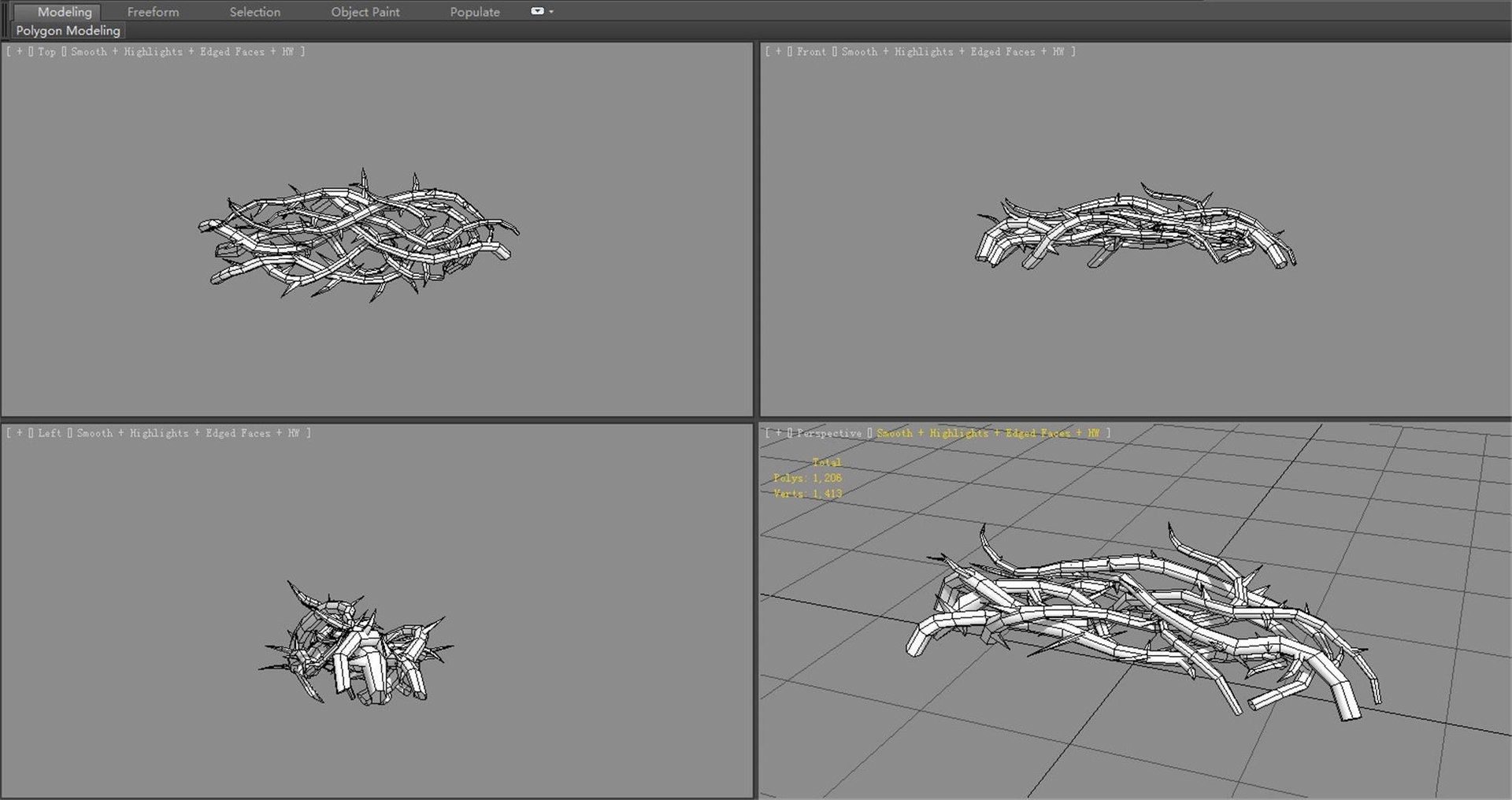 Cartoon Thorns Bushes - Thorny Plants 3D Model - TurboSquid 2259597