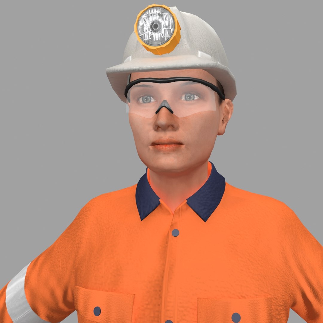 Female Miner Worker 3D Model - TurboSquid 1355839