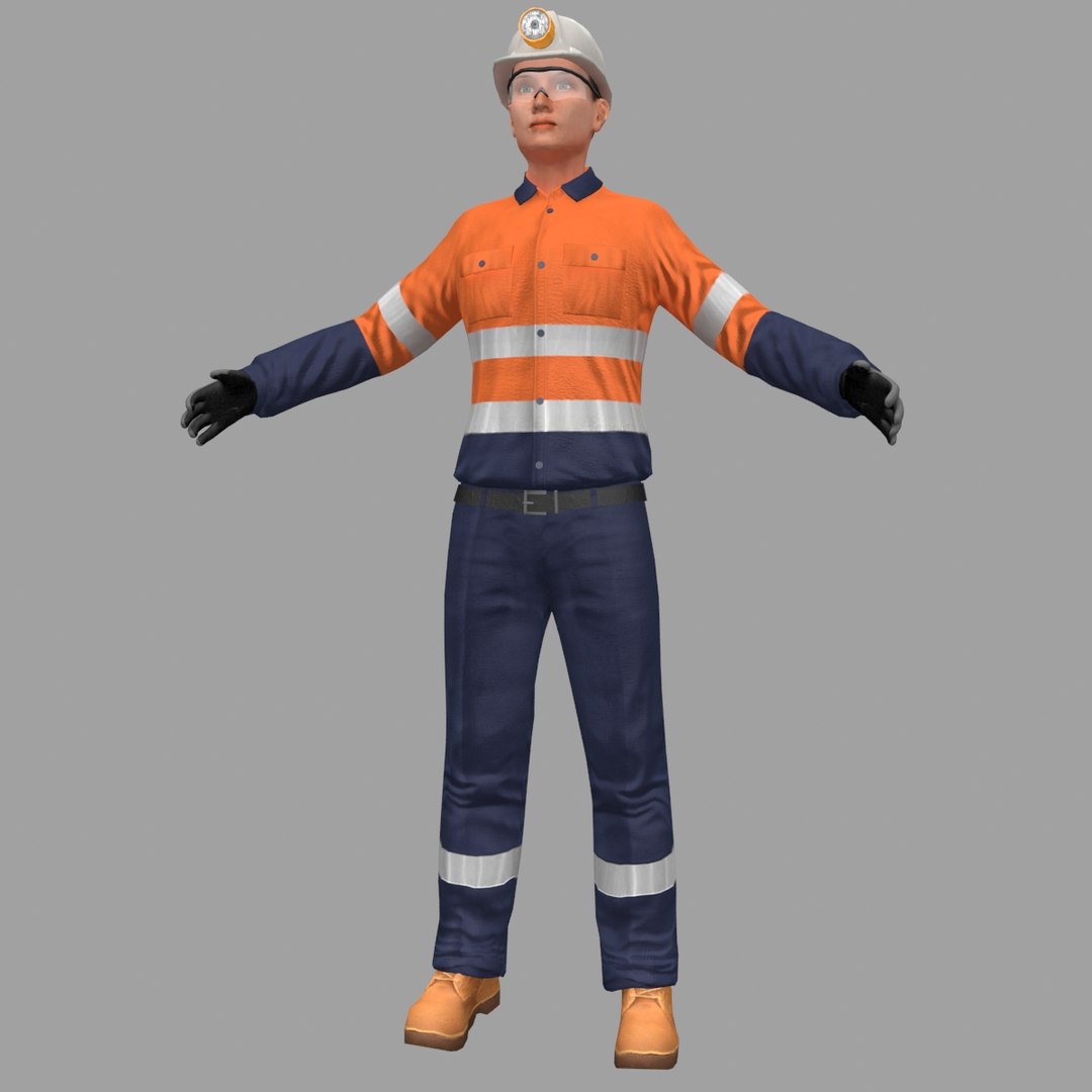Female Miner Worker 3D Model - TurboSquid 1355839