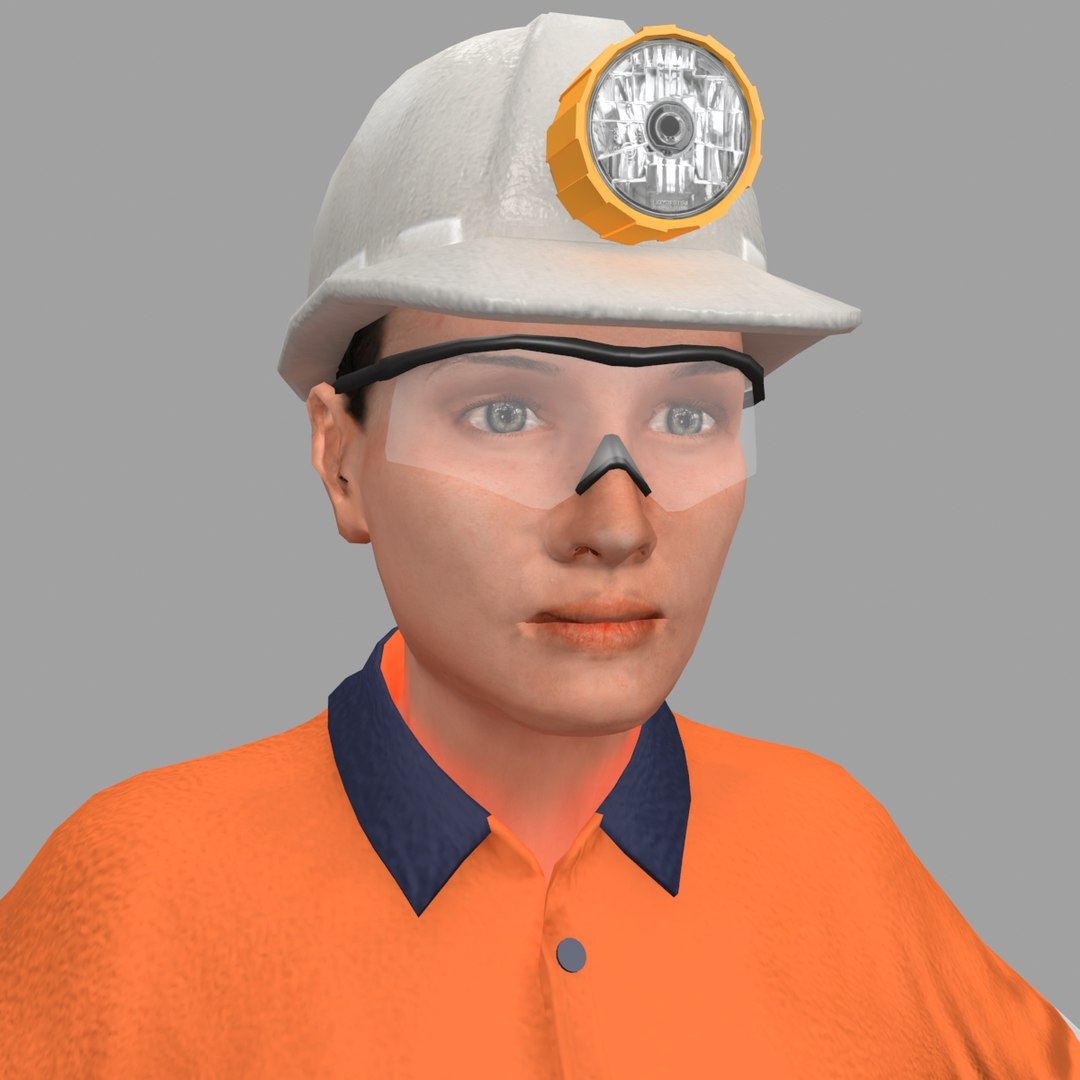 Female Miner Worker 3D Model - TurboSquid 1355839