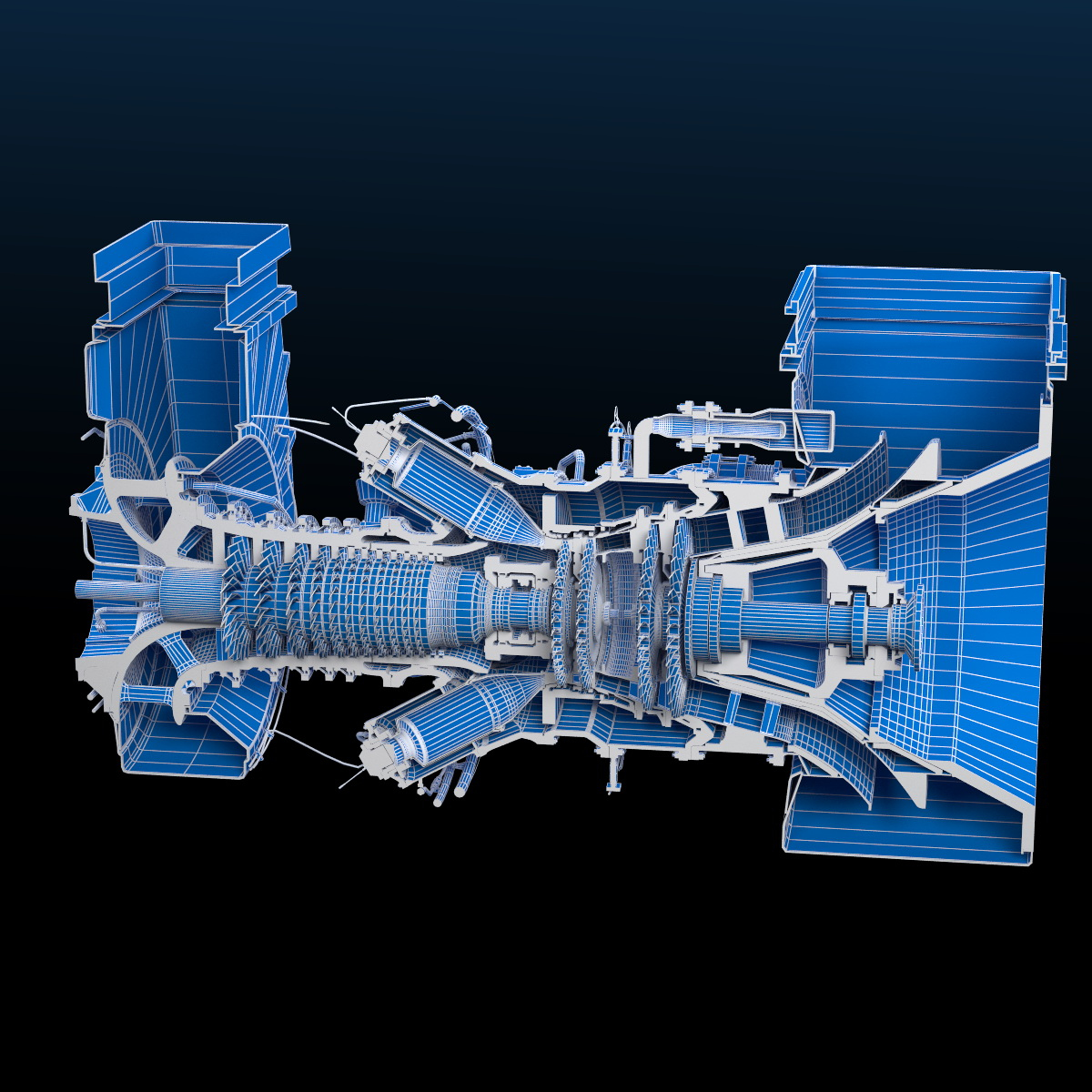 turbine engines 3d max