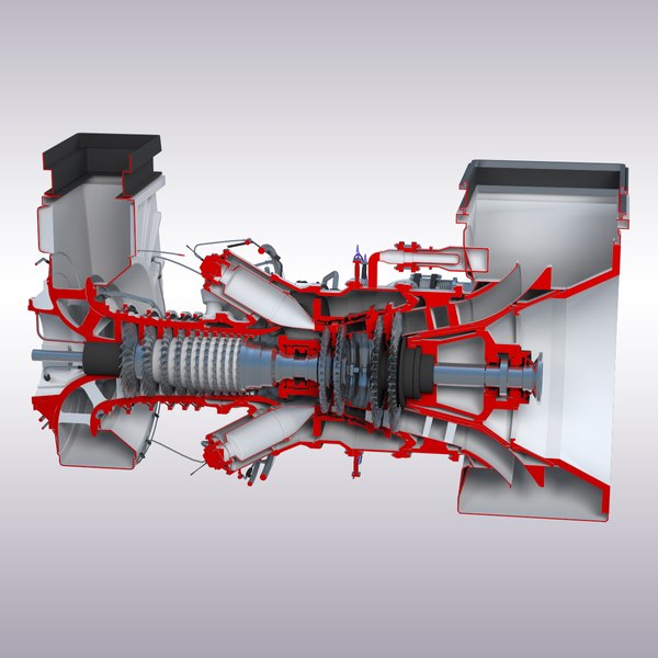 3D combined gas turbine model - TurboSquid 1259839