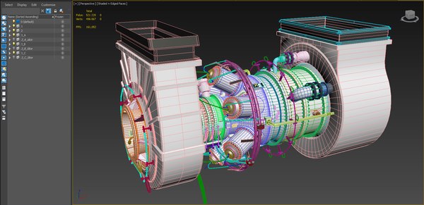 turbine engines 3d max