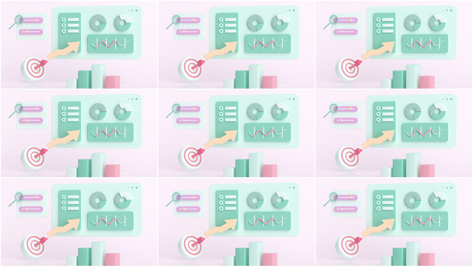 Data information cartoon element Cartoon scene 2D office UI icon ...