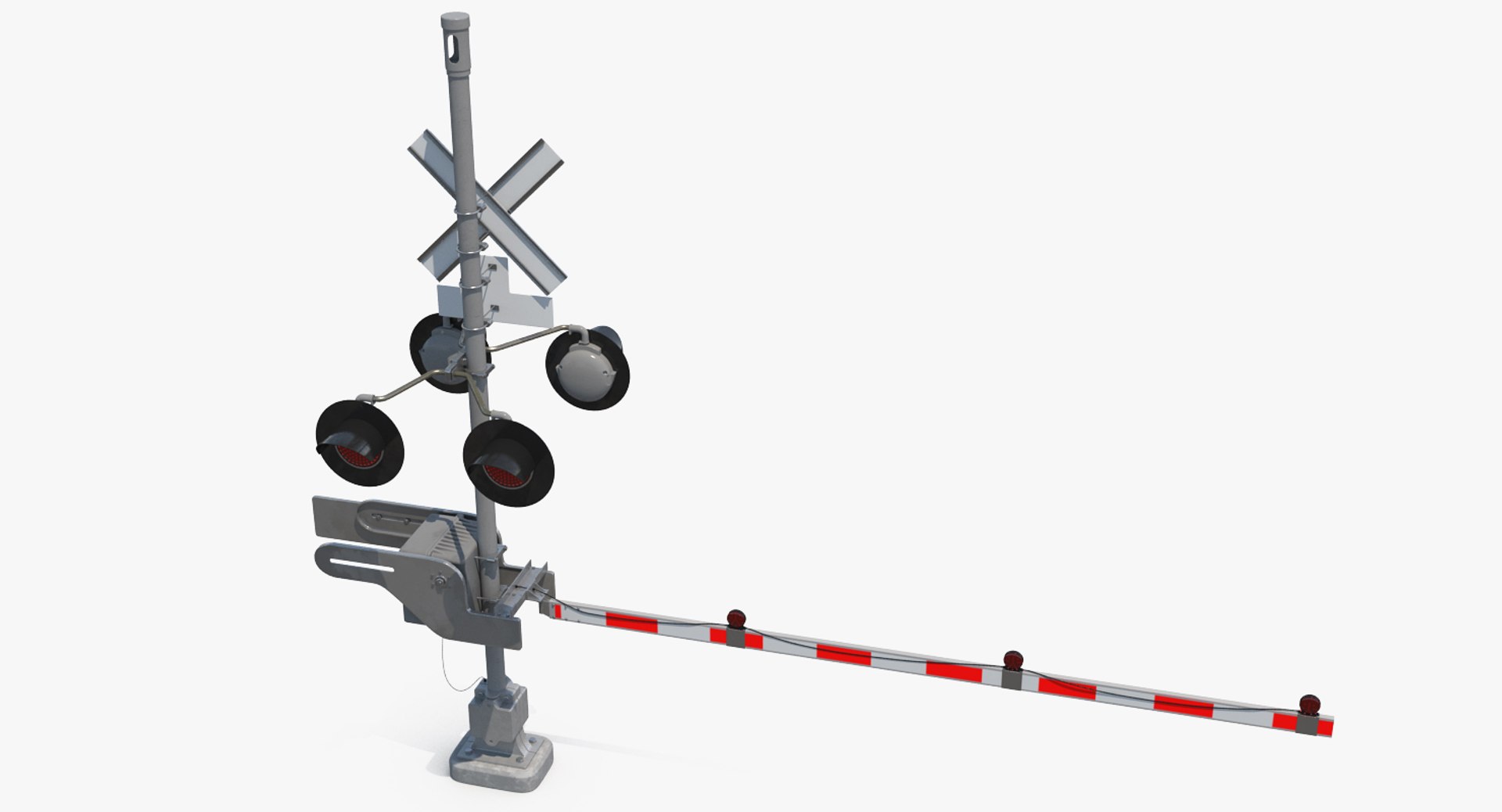 3D Model Railroad Crossing Gate Road Barrier - TurboSquid 1346859