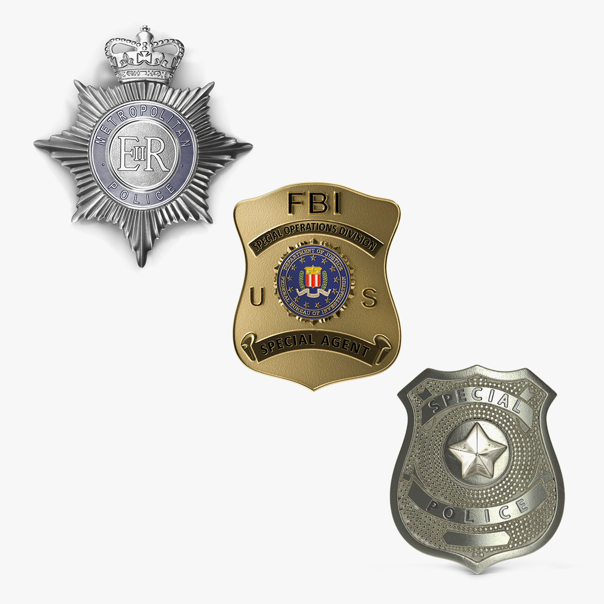 modelo 3d Colección de insignias de policía 2 - TurboSquid 2061962