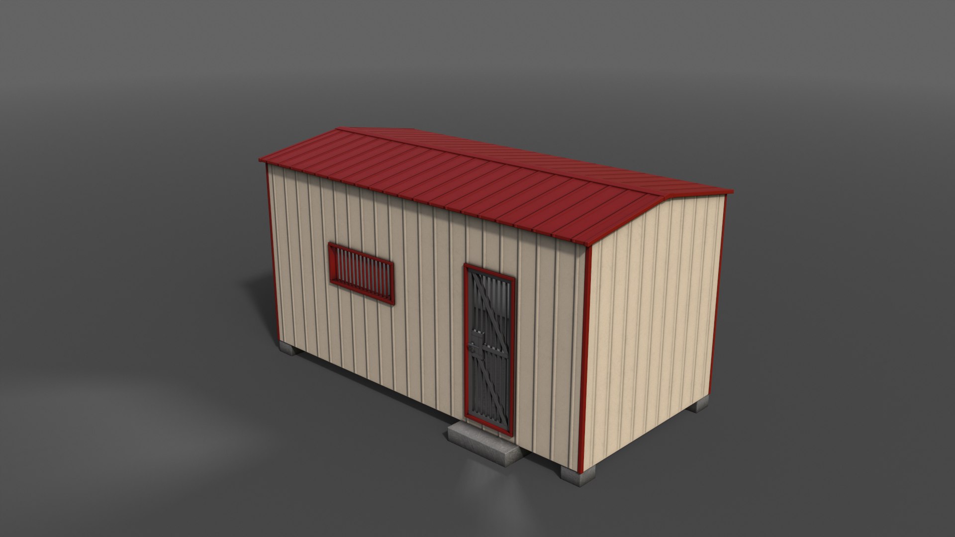 3D PBR Shed House C 20ft V4 Model - TurboSquid 2137202