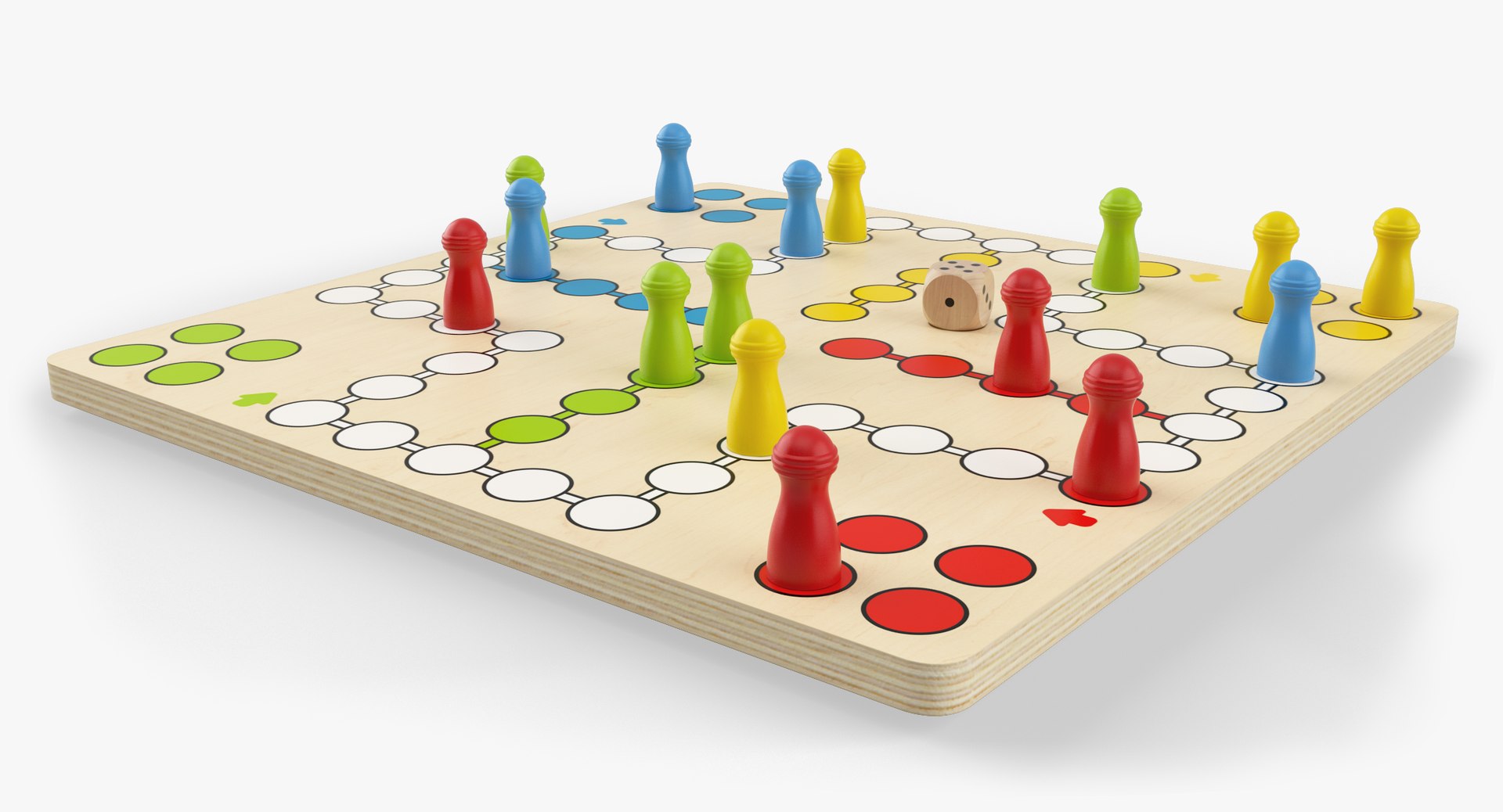 Ludo Wooden Board 3d Model