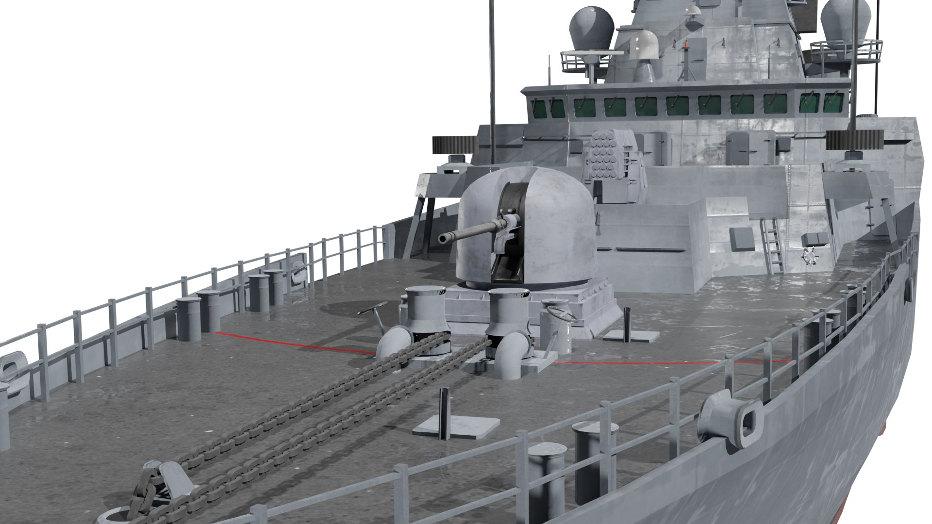 3D F124 Sachsen Class Frigate Game Ready - TurboSquid 2281477