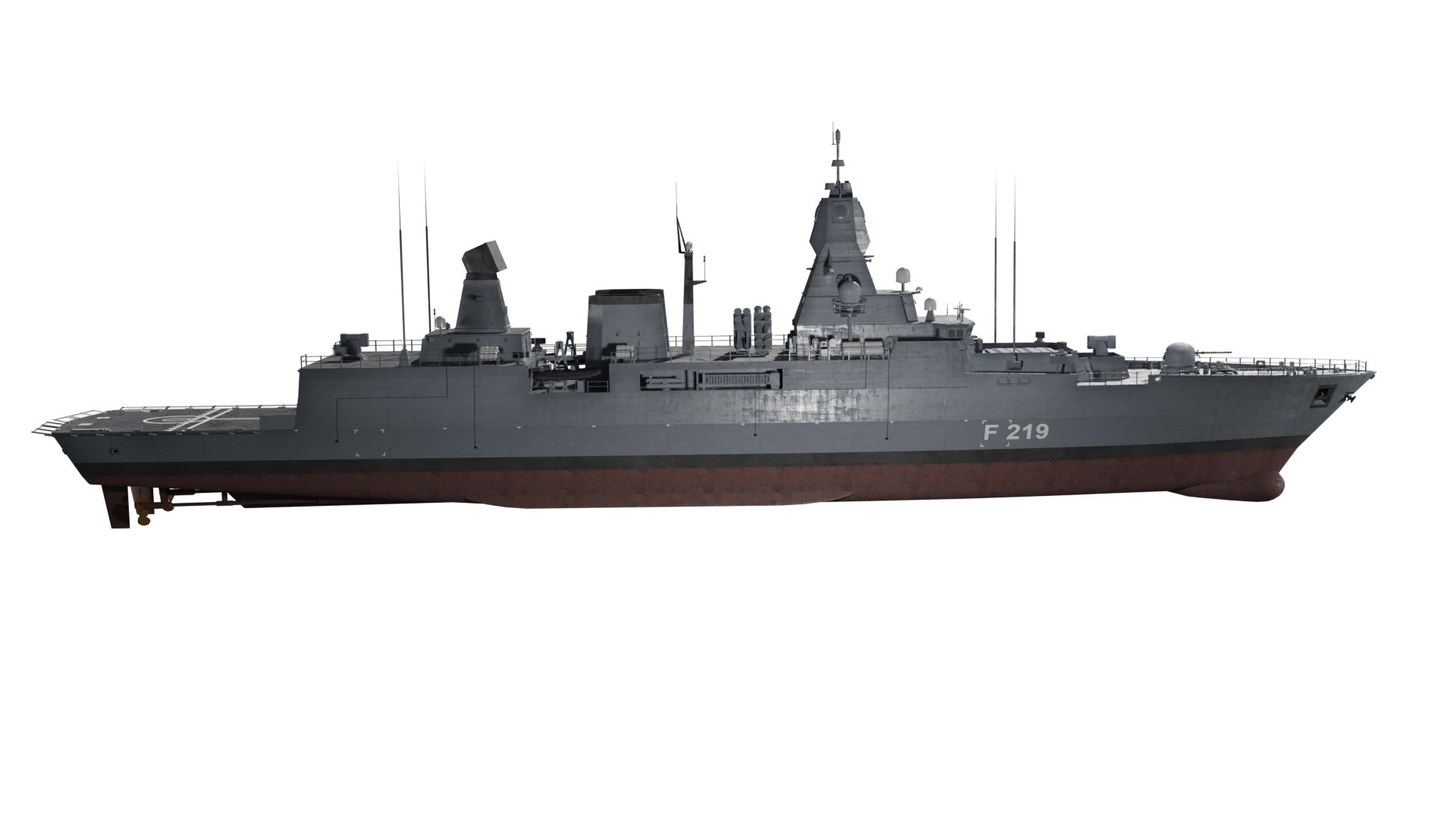 3D F124 Sachsen Class Frigate Game Ready - TurboSquid 2281477