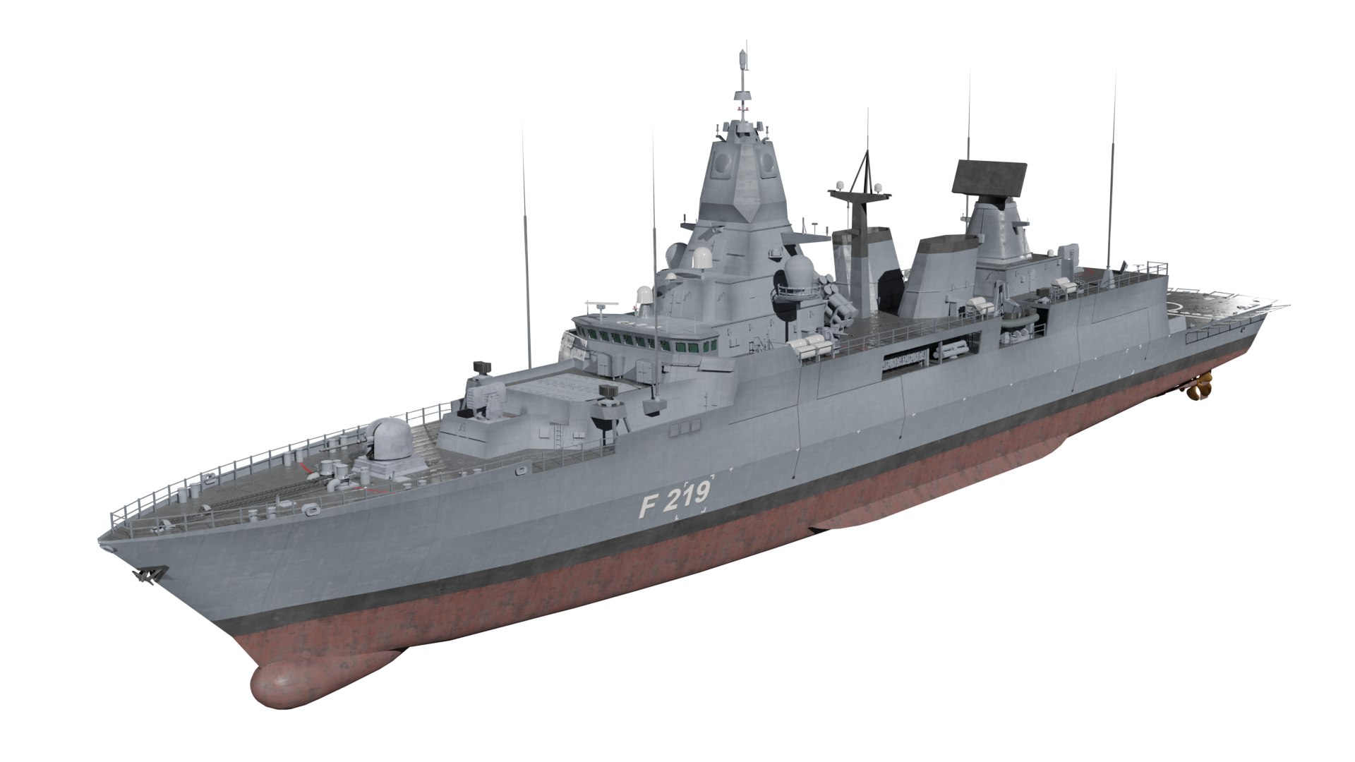 3D F124 Sachsen Class Frigate Game Ready - TurboSquid 2281477