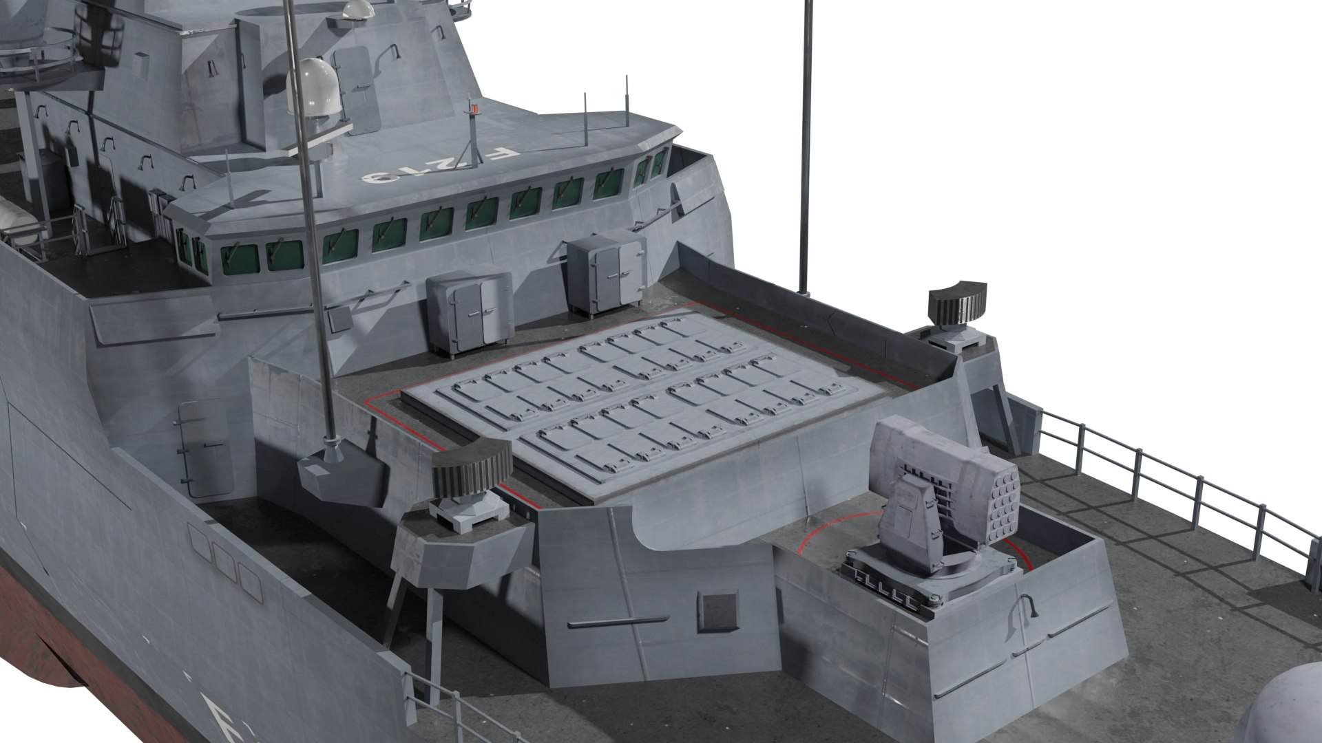 3D F124 Sachsen Class Frigate Game Ready - TurboSquid 2281477