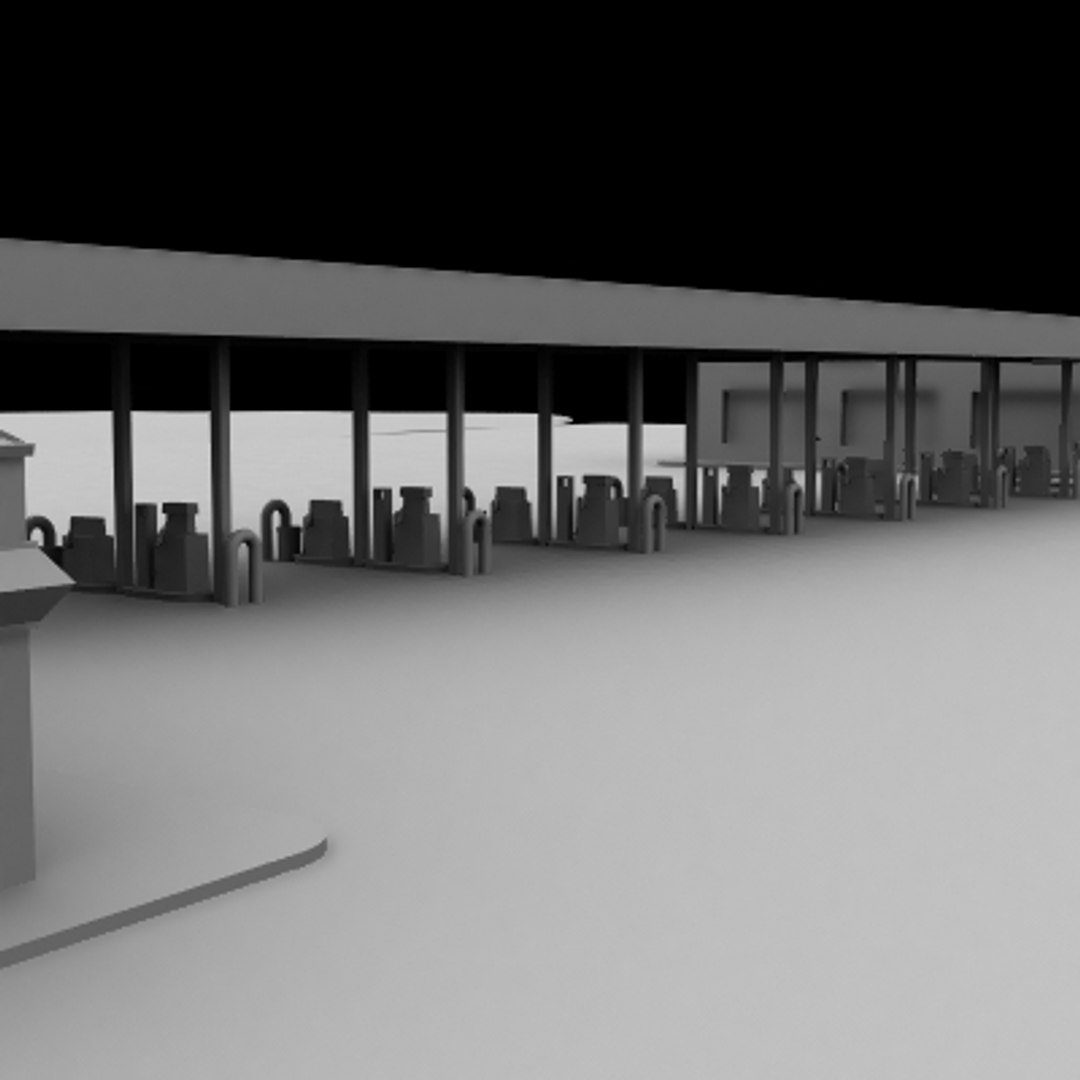 3d truck stop model