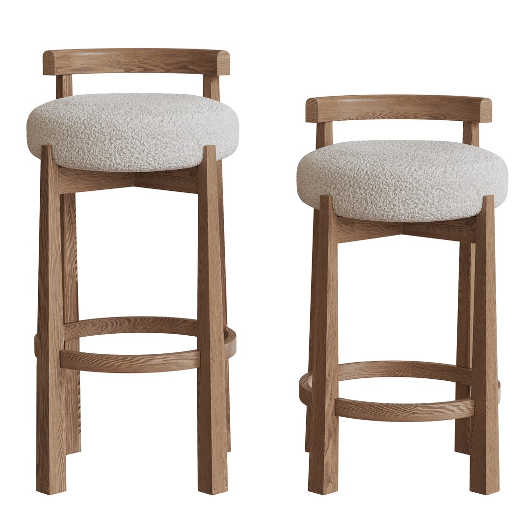 MIREN Bar Stools By Noho Home In Two Sizes 3D Model - TurboSquid 2006780