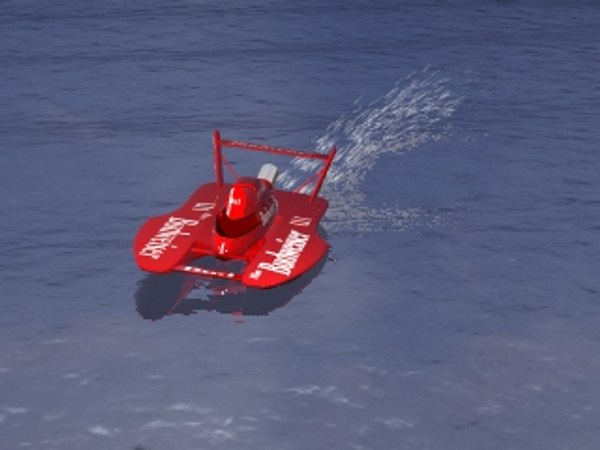 3d model hydroplane water animation