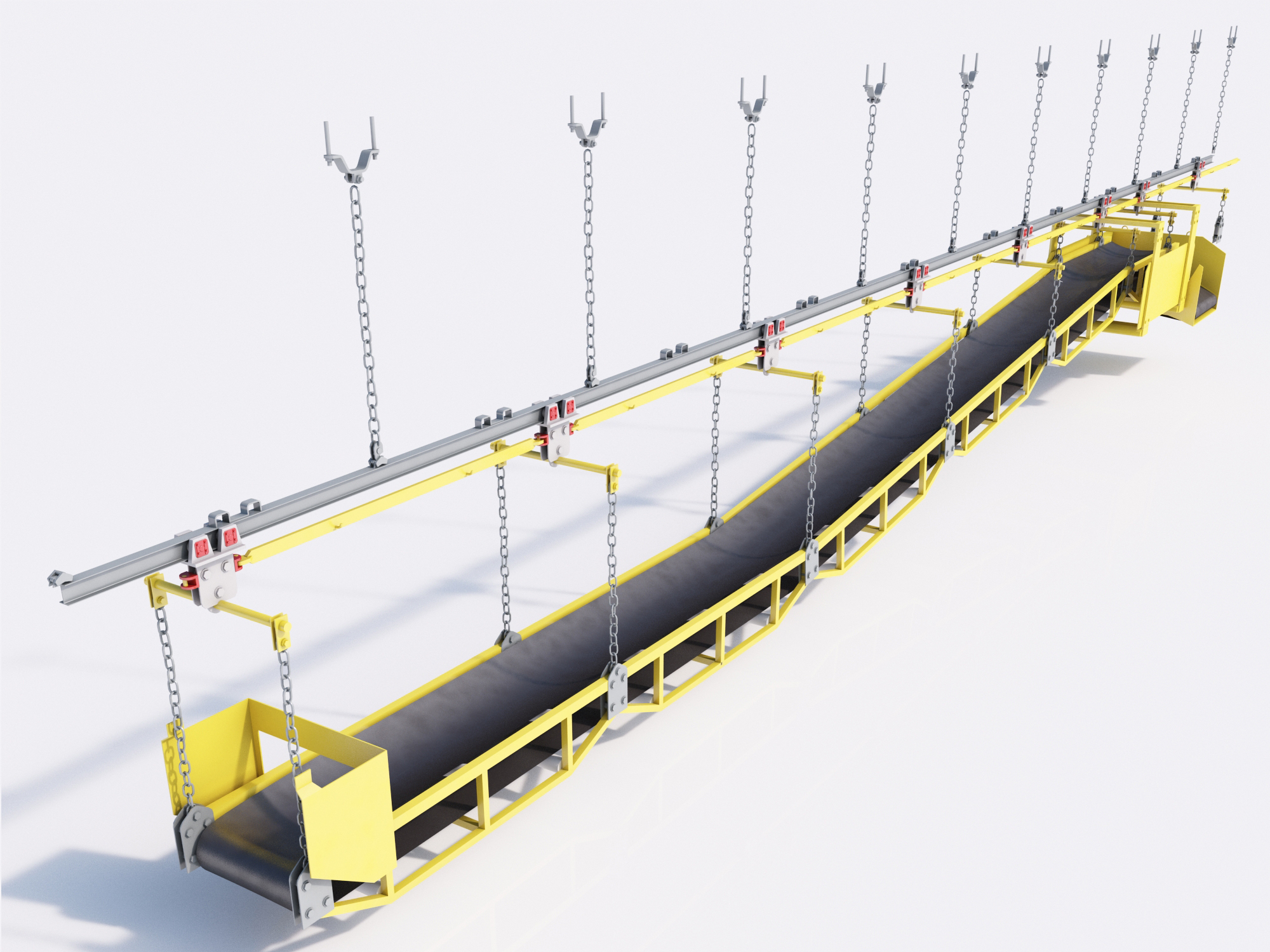 underground conveyor belt mining 3d model