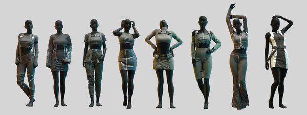 3D model Pack Of Female Aesthetic Outfits - TurboSquid 1772769