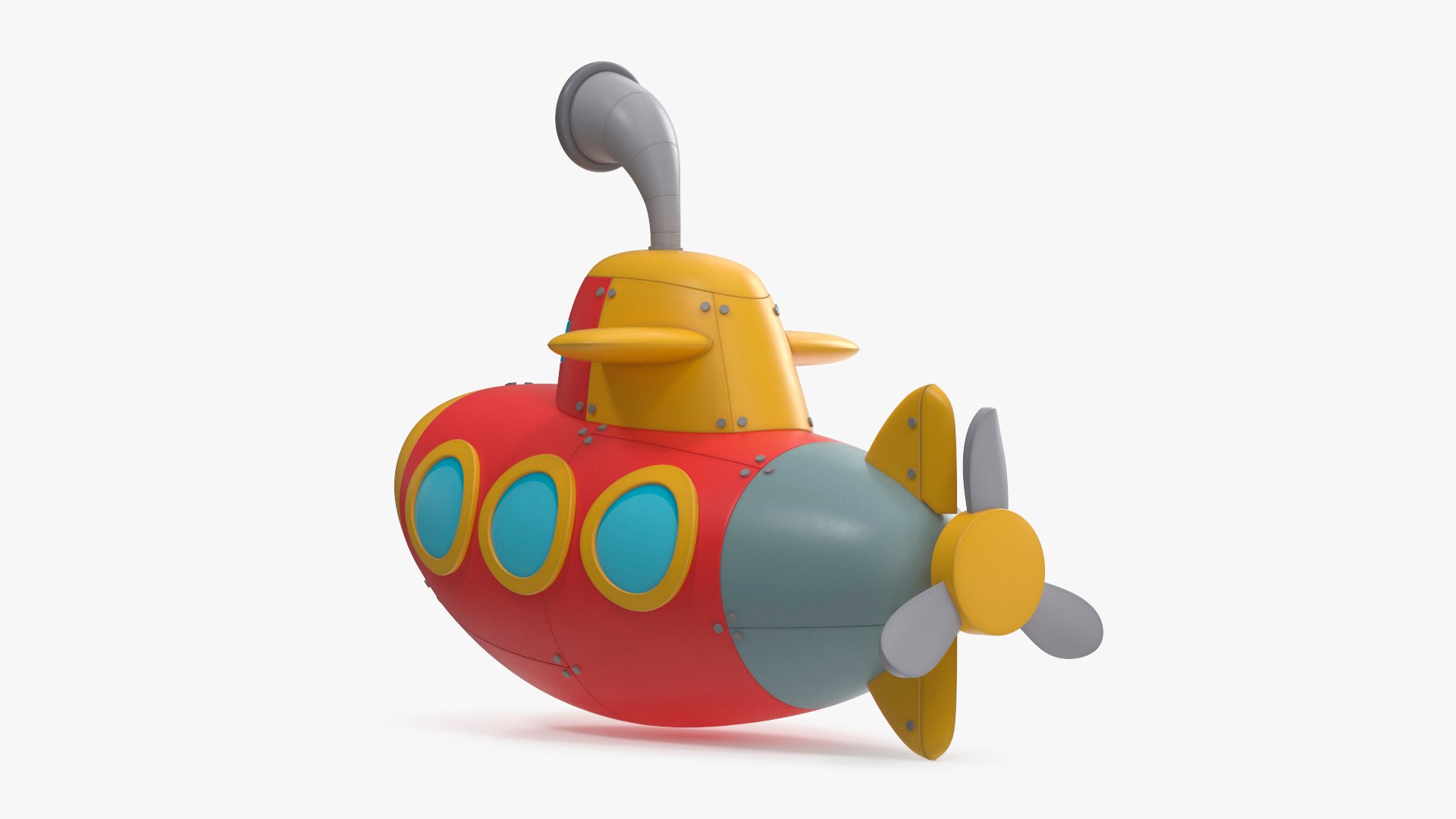 Stylized Submarine Red Rigged 3D - TurboSquid 2208850