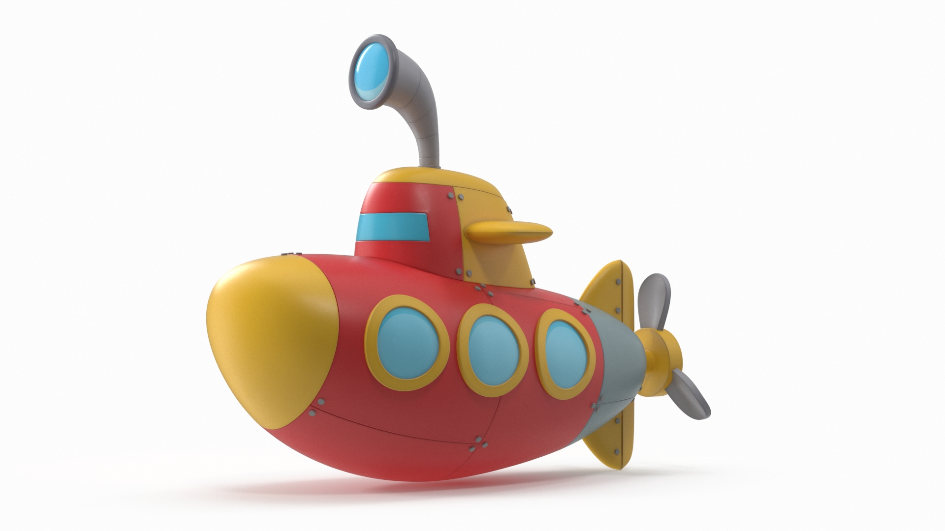 Stylized Submarine Red Rigged 3D - TurboSquid 2208850